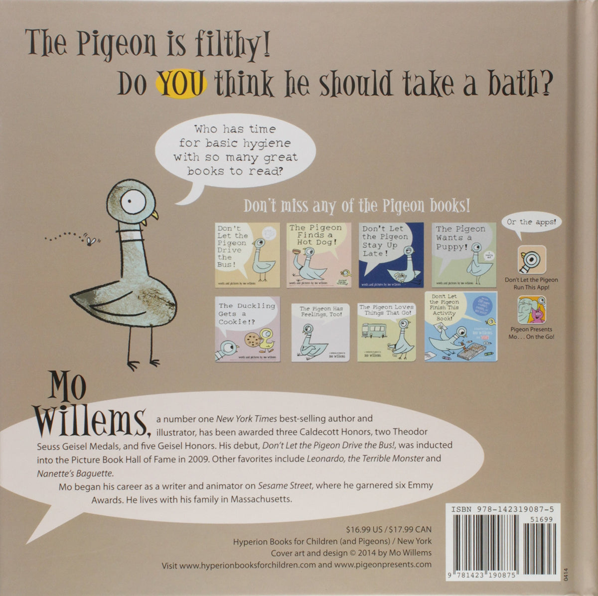Pigeon Needs a Bath! by Mo Willems| Eugene Toy & Hobby