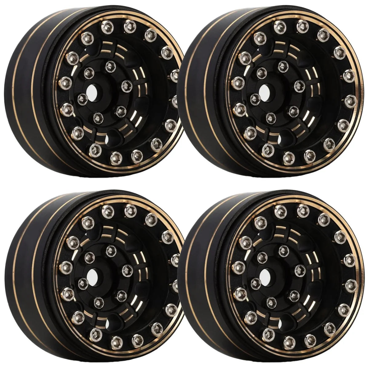 PowerHobby - 1.0" Brass Beadlock Crawler Wheels 1/24 PHB5324| Eugene Toy & Hobby