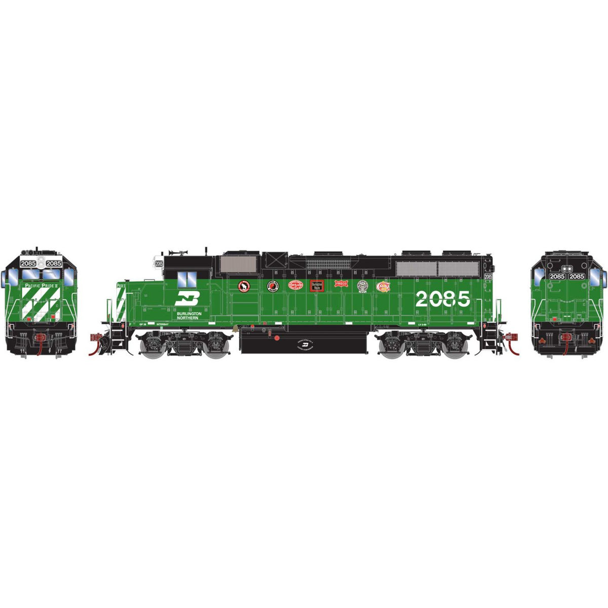 Burlington Northern (BN) #2085 (Pacific Pride) GP38-2 EMD Locomotive H| Eugene Toy & Hobby