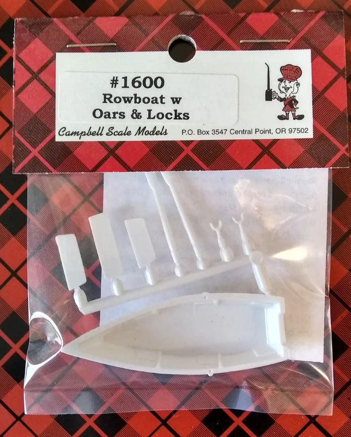 Campbell Scale Models 1600 Rowboat w/Oars & Oarlocks, HO Scale| Eugene ...