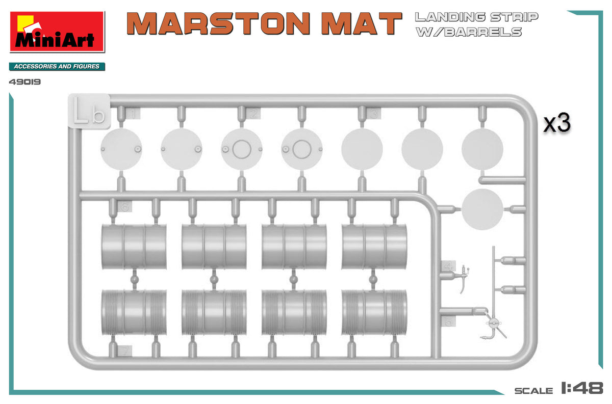 Miniart - Marston Mat Landing Strip w/Barrels (1/48th Scale)| Eugene ...
