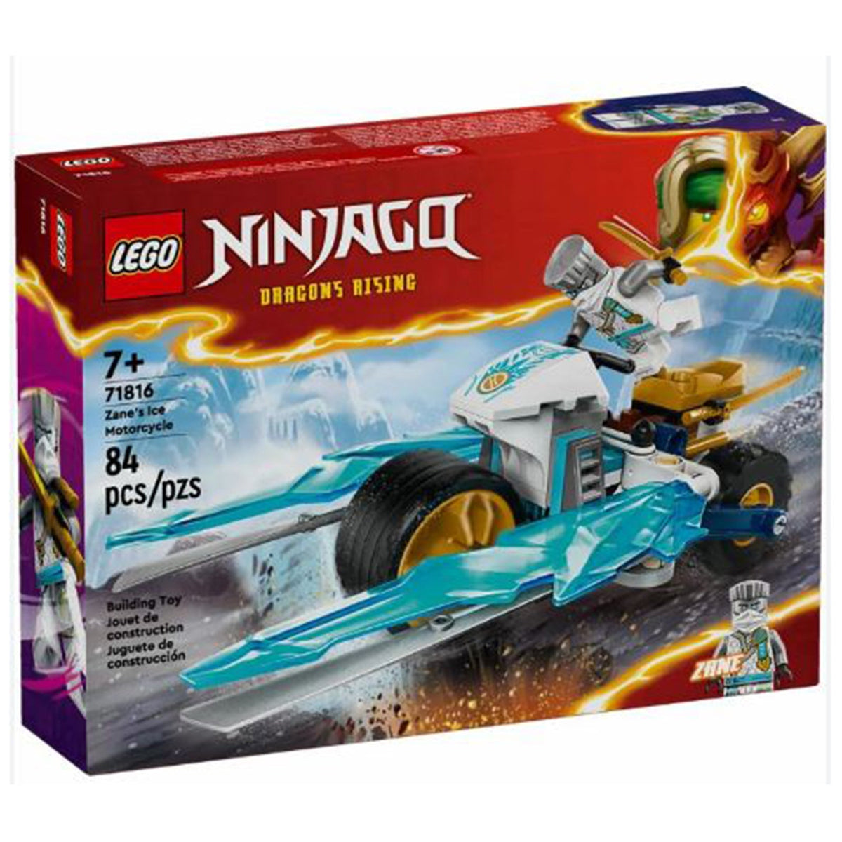LEGO Ninjago Dragon's Rising Zane's Ice Motorcycle Building Set 71816 ...