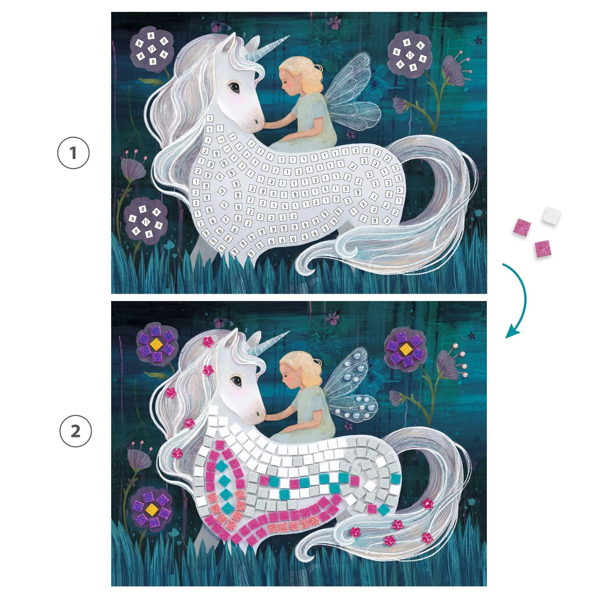 Enchanted World Sticker and Jewel Mosaic Craft Kit| Eugene Toy & Hobby