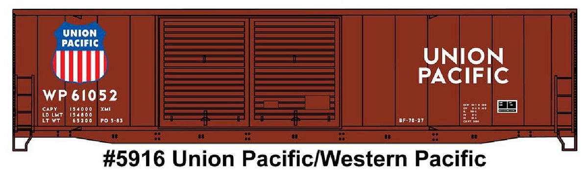 Union Pacific 50' Welded Double Door Boxcar| Eugene Toy & Hobby
