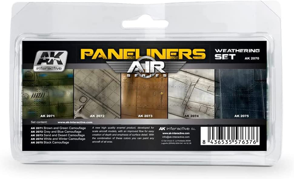 AK Enamel Aircraft Panel Liner Weathering Set| Eugene Toy & Hobby