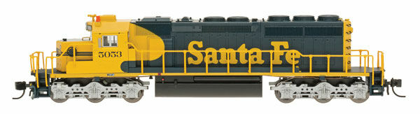 N EMD SD40-2 - Standard DC -- Santa Fe (Warbonnet, blue, yellow ...