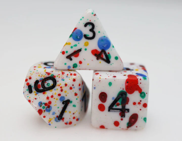 Paint Splatter Polyhedral Dice Set (7)| Eugene Toy & Hobby