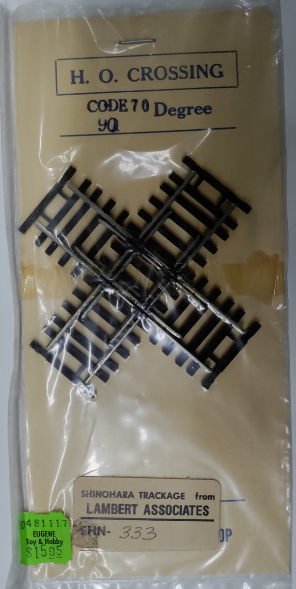 Shinohara #333 HO Code 70 Nickel Silver 90° Crossing| Eugene Toy & Hobby