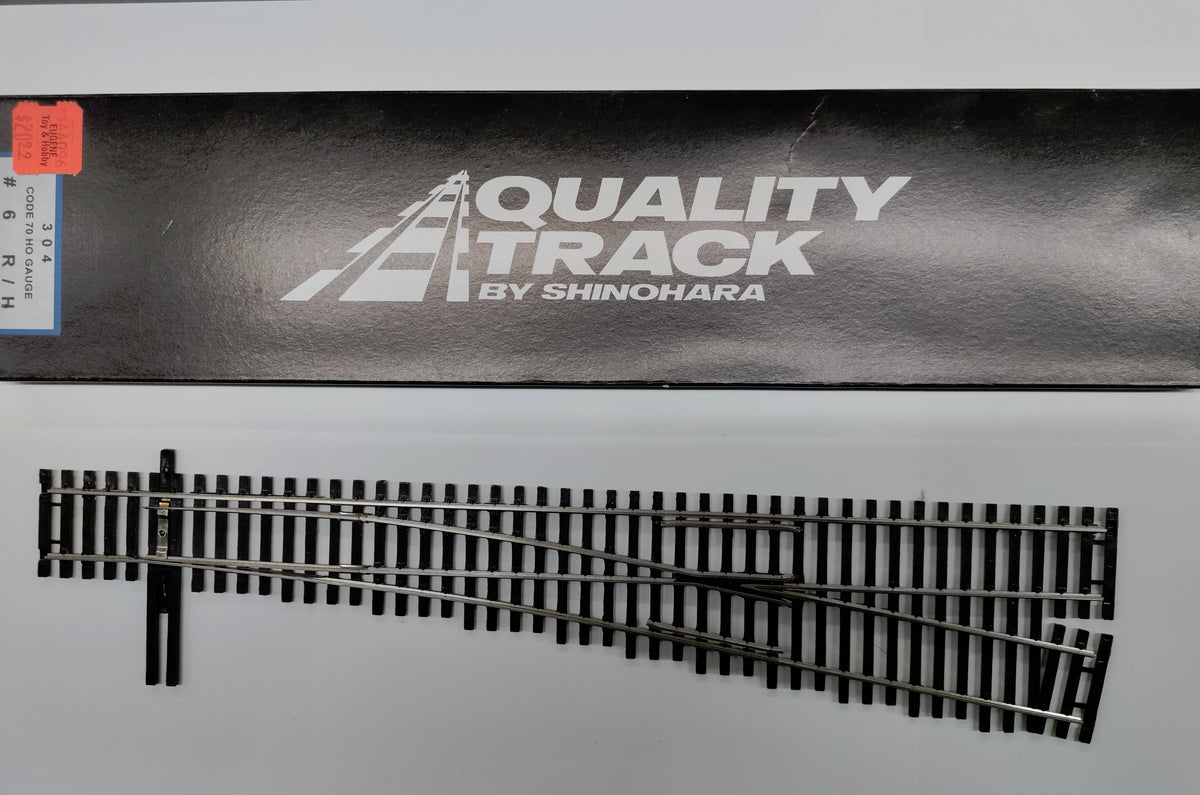 Shinohara #304 HO Code 70 Nickel Silver #6 Right Hand Turnout| Eugene ...