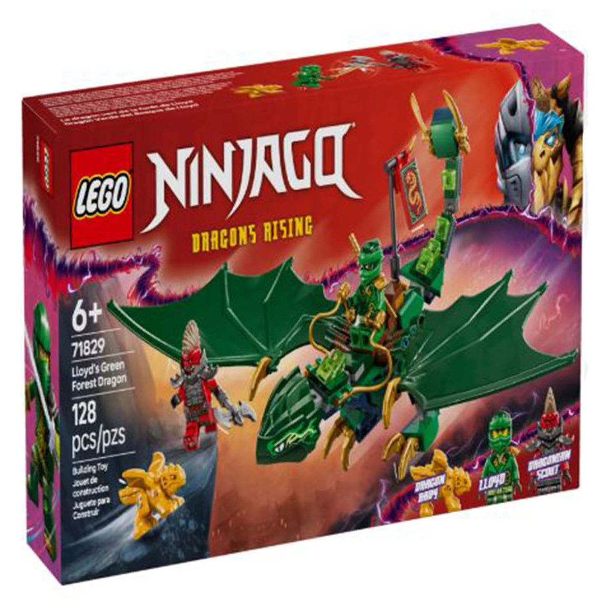 LEGO Ninjago Lloyd's Green Forest Dragon Building Set 71829| Eugene Toy ...