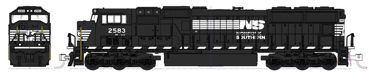 Norfolk Southern #2588 (black, white) EMD SD70M - Standard DC| Eugene ...