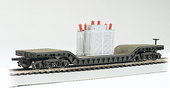 52' Depressed Center Flat Car -- With Transformer Load| Eugene Toy & Hobby