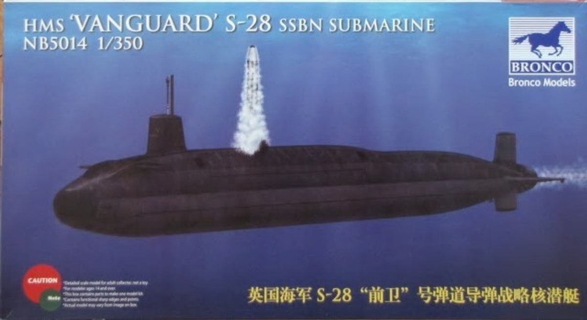 HMS Vanguard S28 SSBN Submarine (1/350 Scale) Plastic Boat Model Kit ...