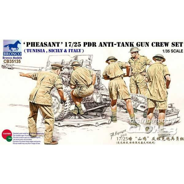 Pheasant 17/25 Pdr Anti-Tank Gun Crew Set (1/35 Scale) Plastic Figure ...