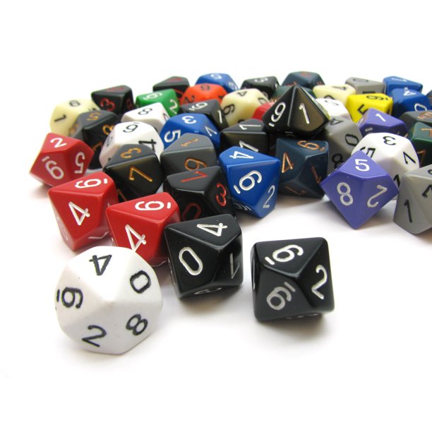 Opaque: Assorted D10 (Single Digit) Dice (Sold Individually)| Eugene ...