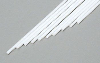.030" Rod White Styrene Plastic (Pack of 10)| Eugene Toy & Hobby