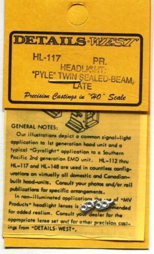 Pyle Twin Sealed-Beam Late Headlight (Pack of 2)| Eugene Toy & Hobby