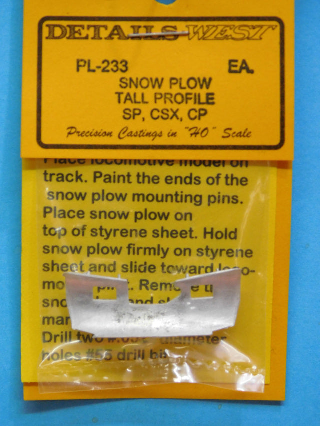 Modern High Profile Snow Plow for SP CSX CP| Eugene Toy & Hobby