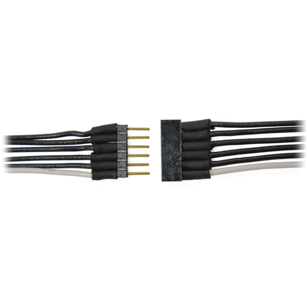 6-Pin Micro Connector with 6" Wire Leads (black)| Eugene Toy & Hobby