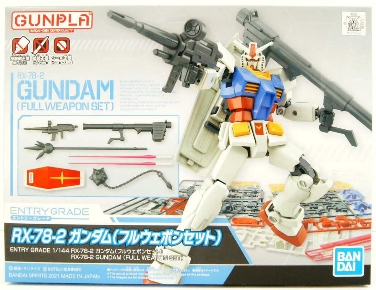 Entry Grade RX-78-2 Gundam (Full Weapon Set) (1/144 Scale) Plastic Gun ...