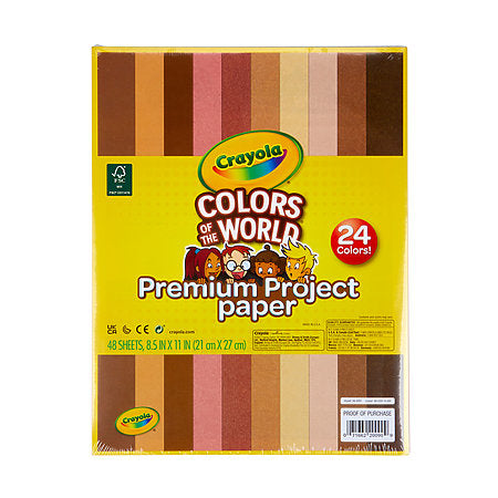 Crayola Construction Paper Colors of the World - 48 Sheets| Eugene Toy ...