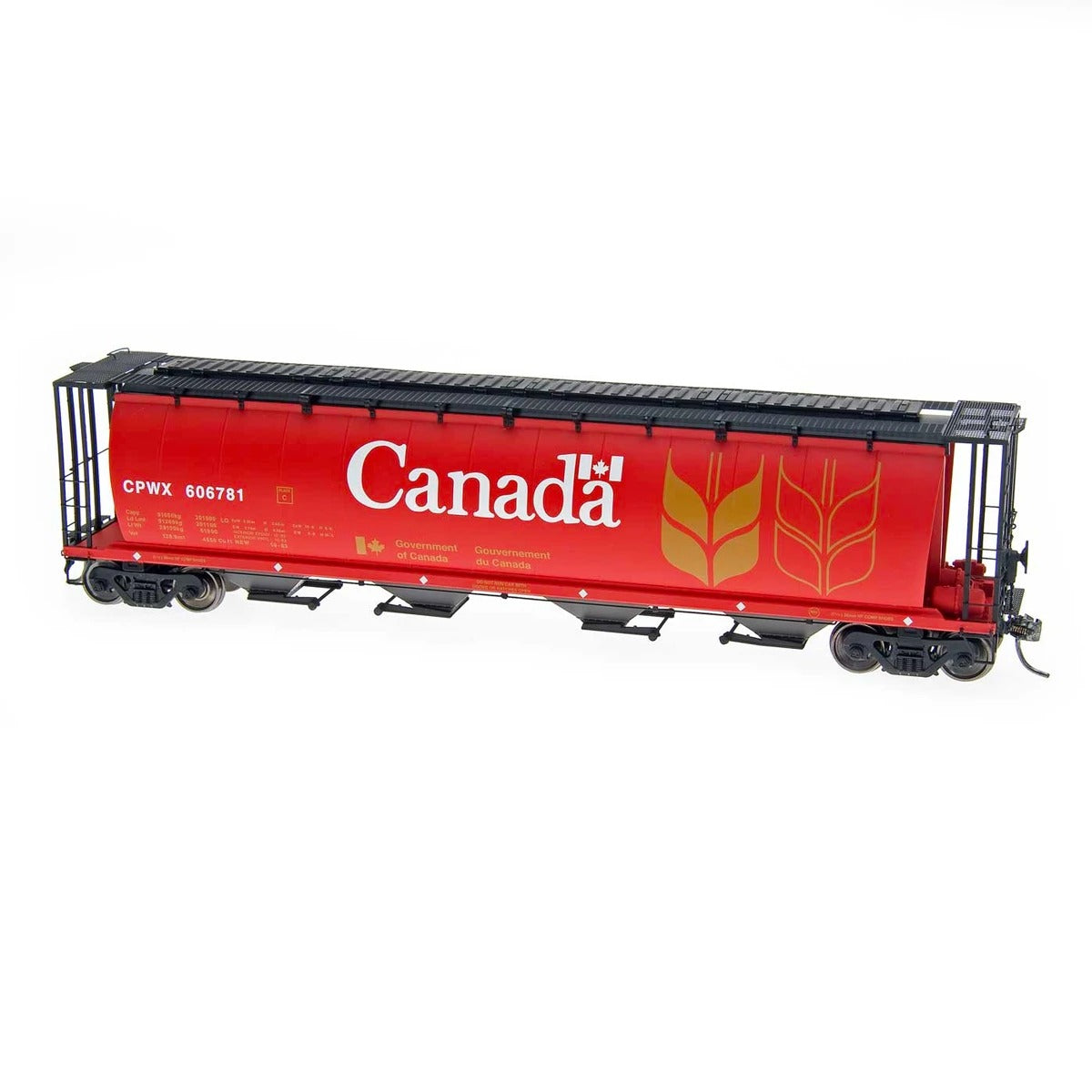 HO Scale - Government of Canada CPWX 4-Bay Cylindrical Covered Hopper ...