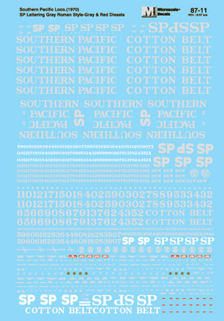 Southern Pacific / Cotton Belt Diesels Roman Lettering 1958-1984 HO De ...