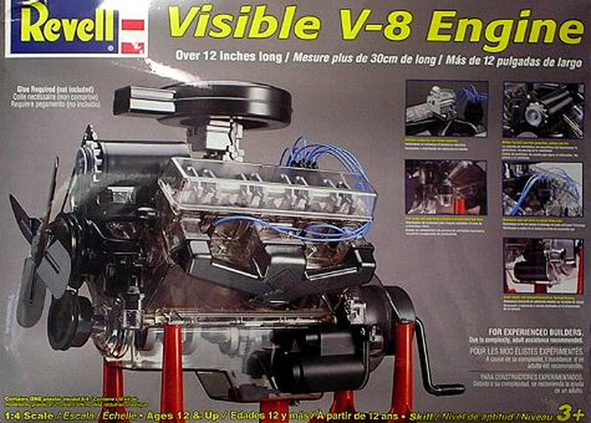 Visible V8 Engine (1/4th Scale) Plastic Model Kit| Eugene Toy & Hobby