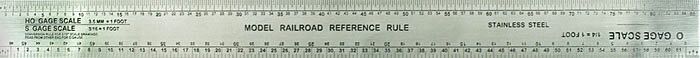 Model Railroad Ruler - 12" 30.5cm -- Stainless Steel, Multi Scales ...