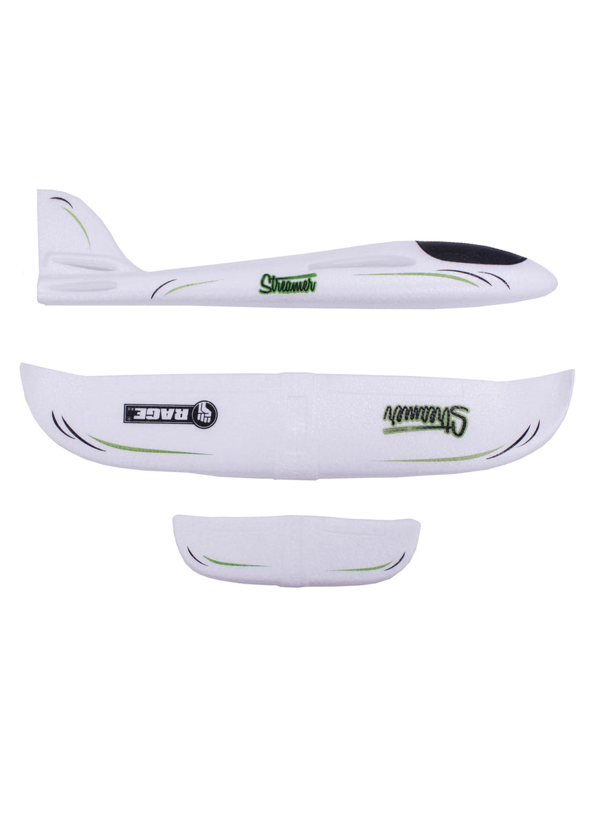 Streamer Hand Launch Glider, White| Eugene Toy & Hobby