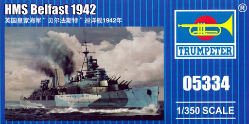 HMS Belfast British Light Cruiser 1942 (1/350 Scale) Boat Model Kit ...